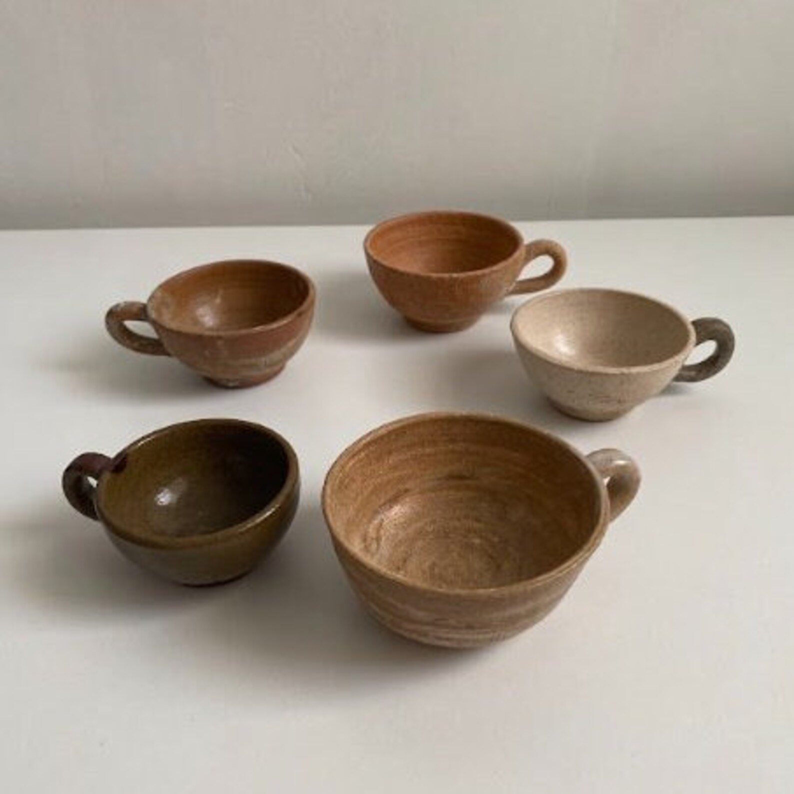 Earth Colors Ceramic Espresso Cups With Handle - Etsy