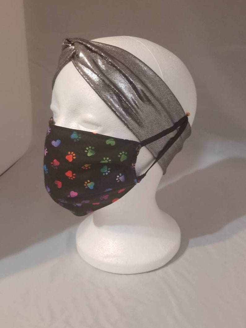 Rainbow Paw Print Face Mask Adult Size - Etsy