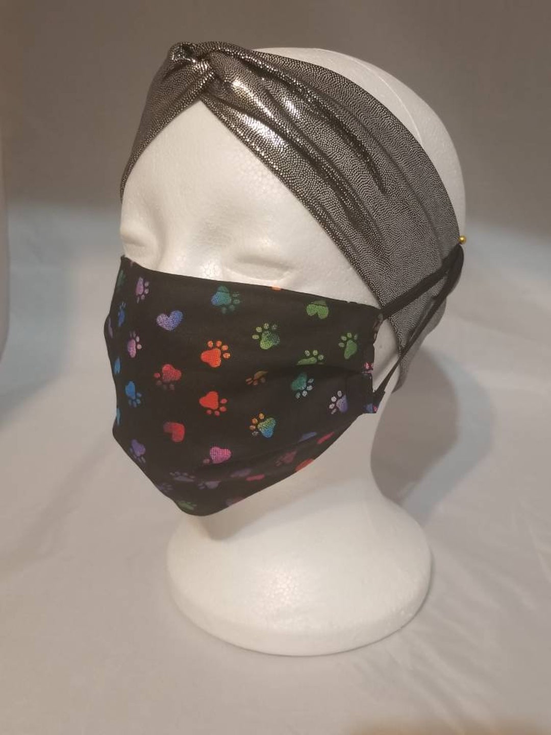 Rainbow Paw Print Face Mask - Adult Size - Etsy