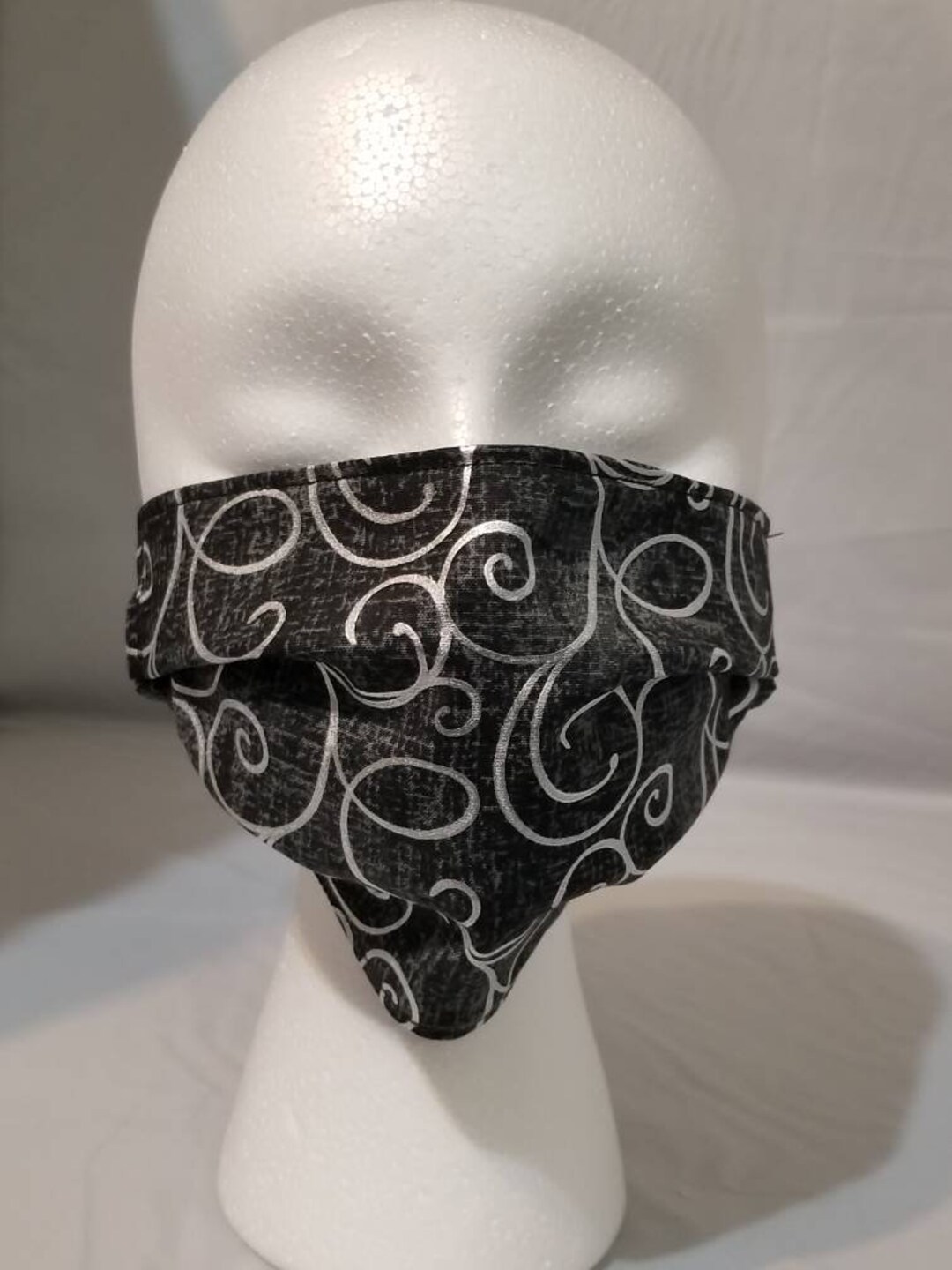 Black/silver Swirls Face Mask - Etsy