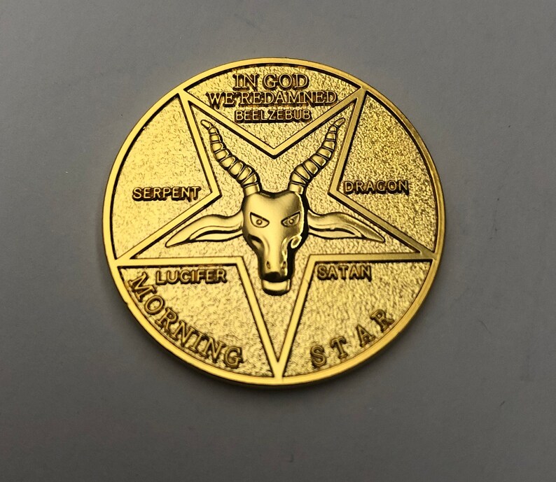 Lucifer Morningstar Satanic Pentecost Badge Coin TV Show - Etsy