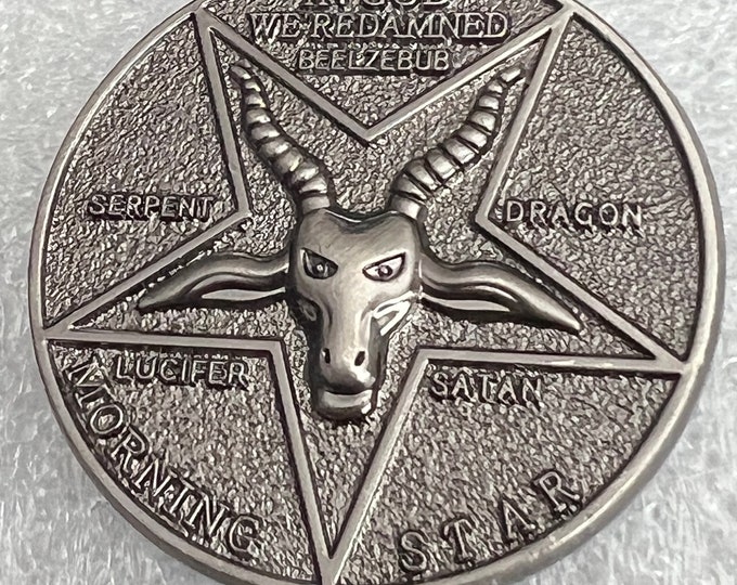 Lucifer Morningstar Satanic Pentecost Badge Coin TV Show Cosplay Prop ...