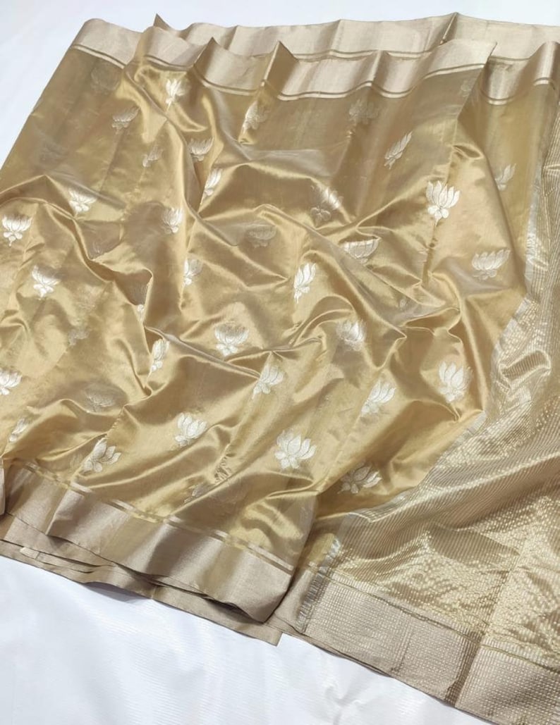 Freshly Arrived Lotus Motif Chanderi Pure Resham Pattu Silk by Silk ...