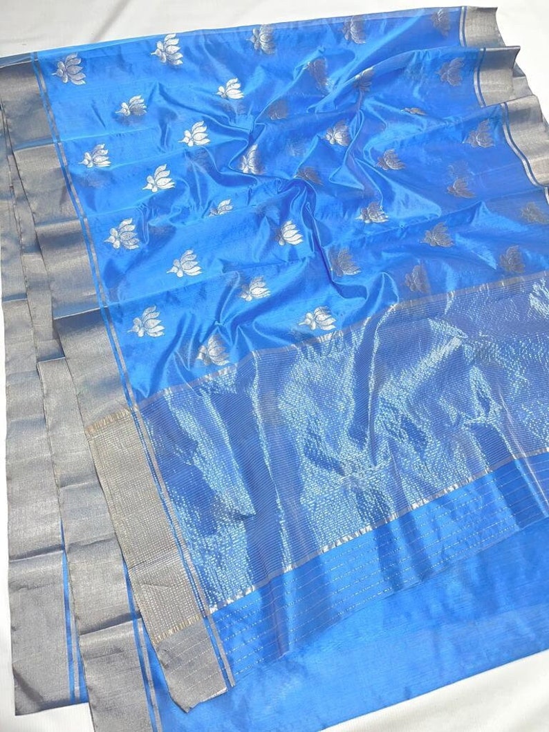 Freshly Arrived Lotus Motif Chanderi Pure Resham Pattu Silk by Silk ...
