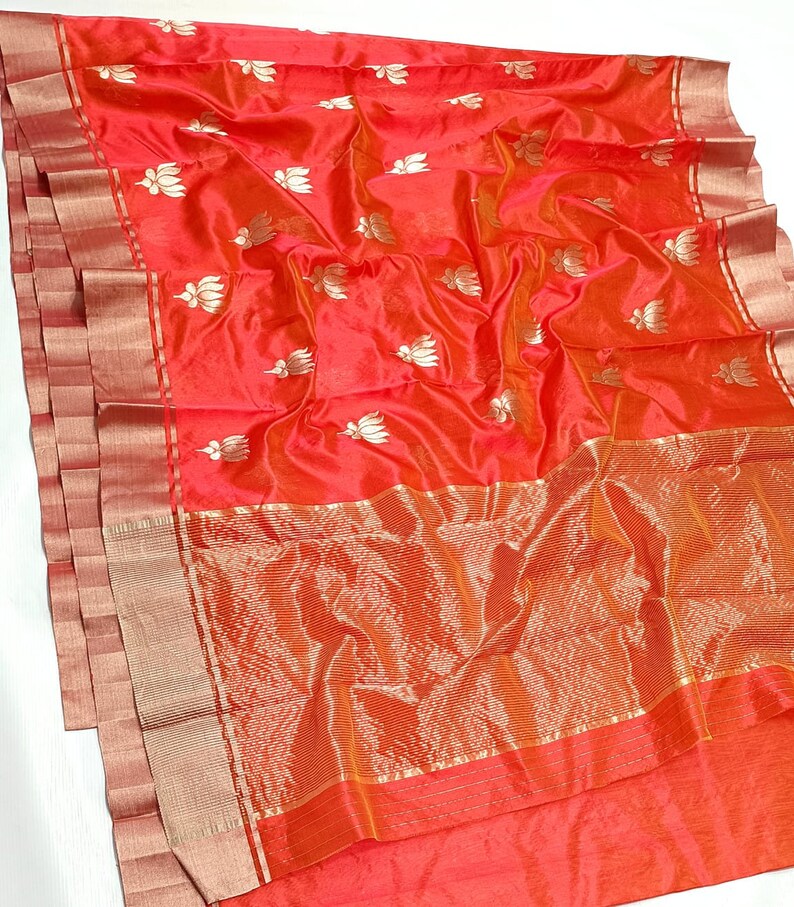 Freshly Arrived Lotus Motif Chanderi Pure Resham Pattu Silk by Silk ...