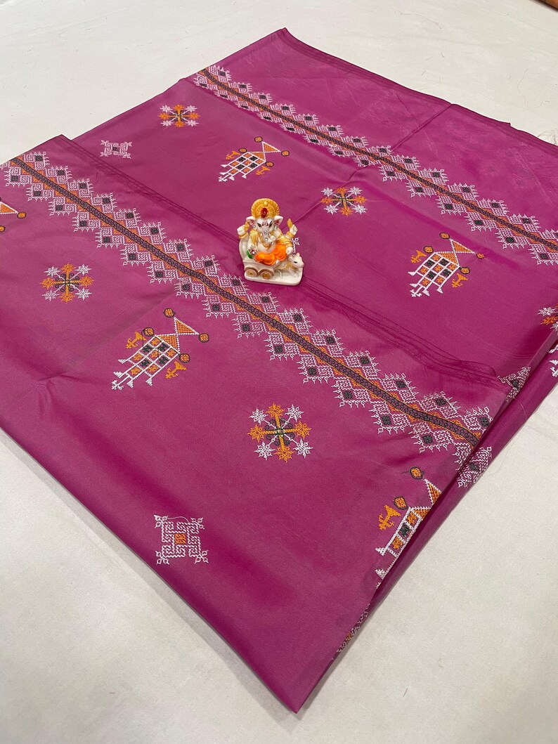 Beautiful Kasuti Work Malai Silk Saree - Etsy