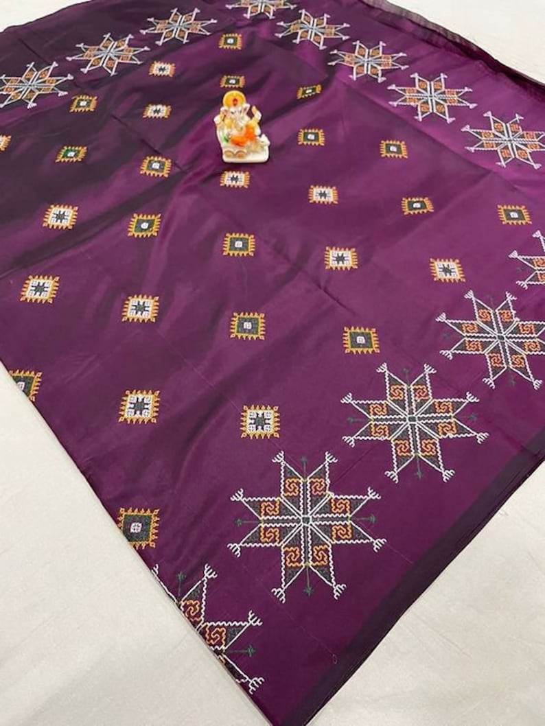 Beautiful Kasuti Work Malai Silk Saree - Etsy
