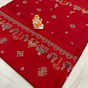 Beautiful Kasuti Work Malai Silk Saree - Etsy