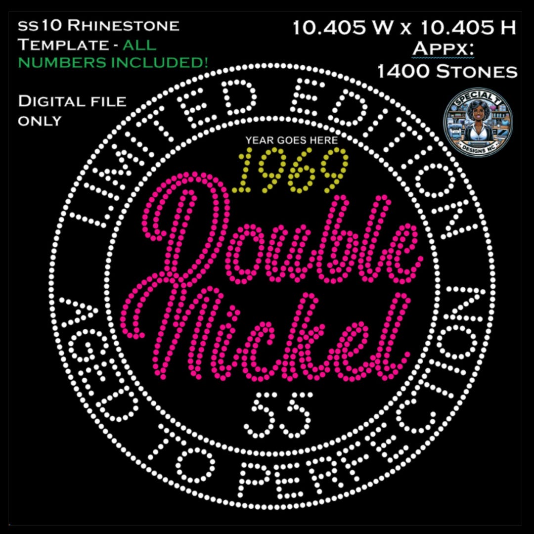 Double Nickel (55) SS10 Rhinestone Template | Limited Edition, Aged to ...