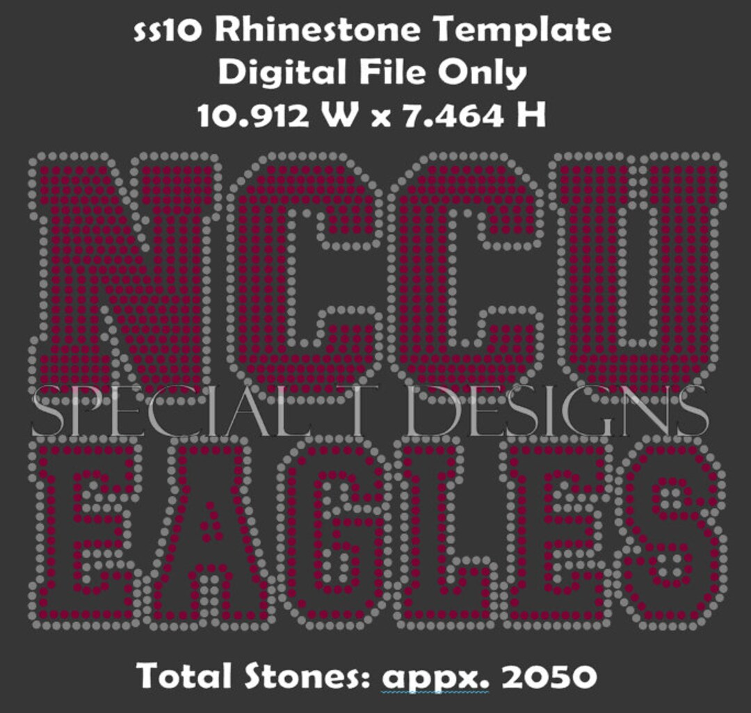 NCCU Eagles | 10.912W X 7.464H | Digital Rhinestone Template | Ss10 ...