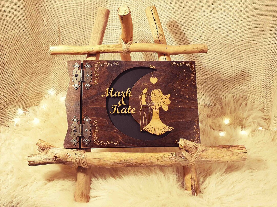 Wooden Wedding Album, Laser Engraved Album, Personalized Wedding, Photo ...