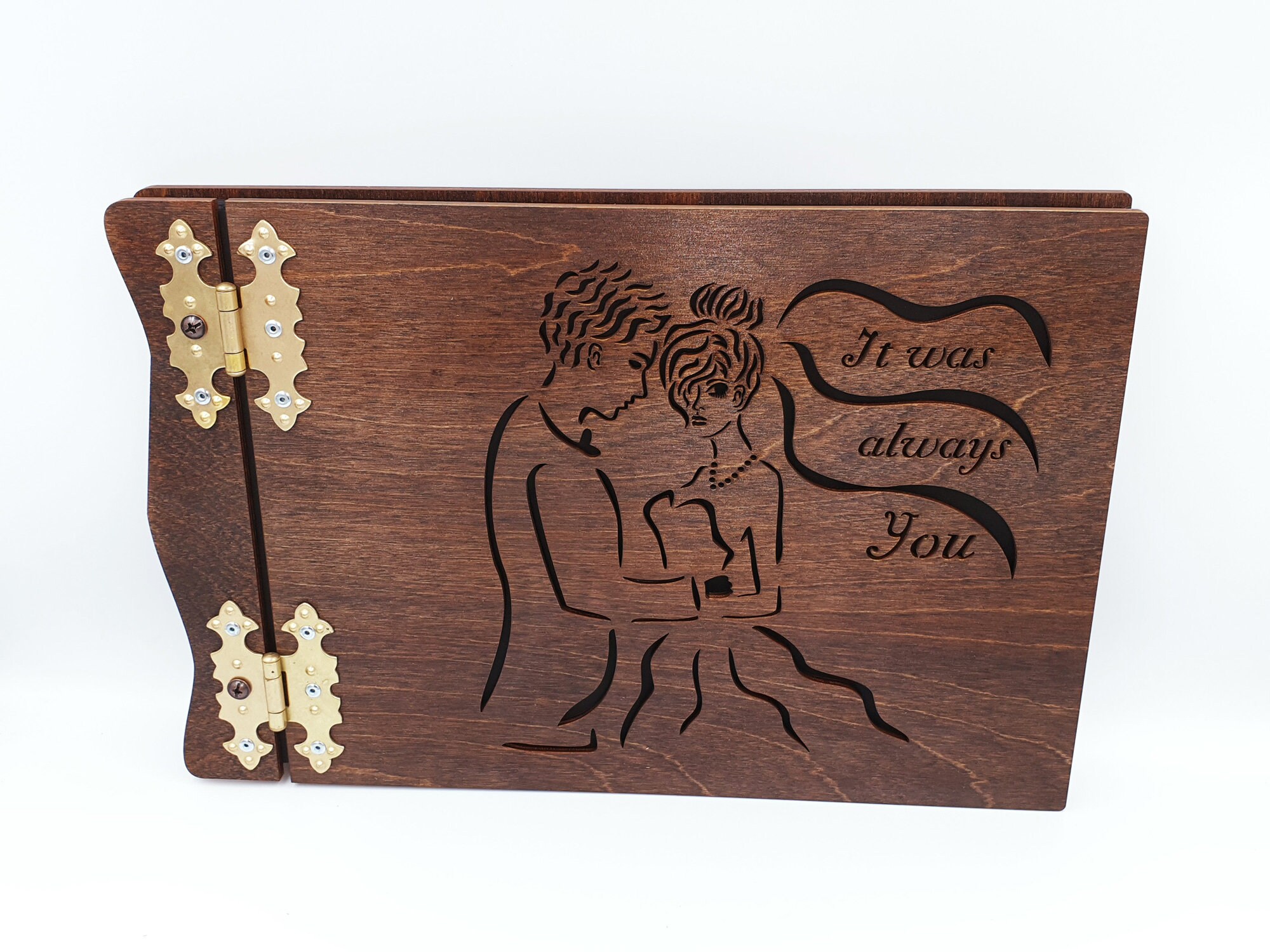 Wooden Wedding Album Laser Engraved Album Personalized | Etsy