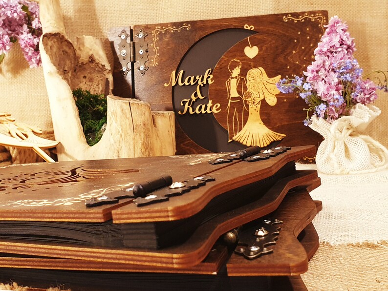 Wooden Wedding Album Laser Engraved Album Personalized | Etsy