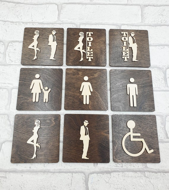 Toilet Door Sign Restroom Door Sign Toilet Door Plate | Etsy