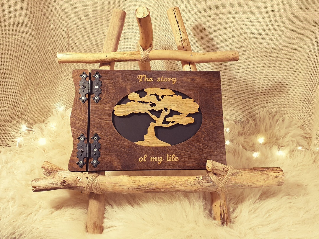 Wooden Photo Album, Story of My Life, the Wooden Book Filled With ...