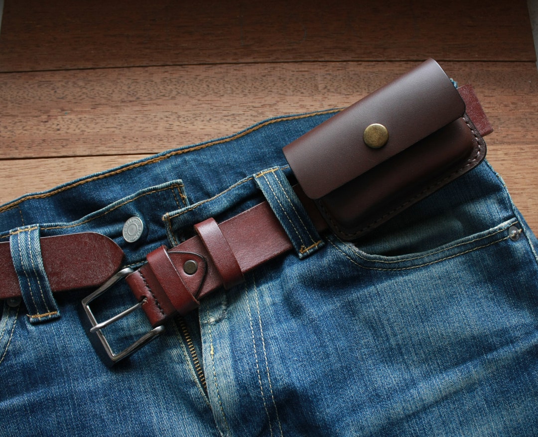 Leather Belt Pouch, EDC Leather Belt Pouch, Brown Leather Belt Pouch ...