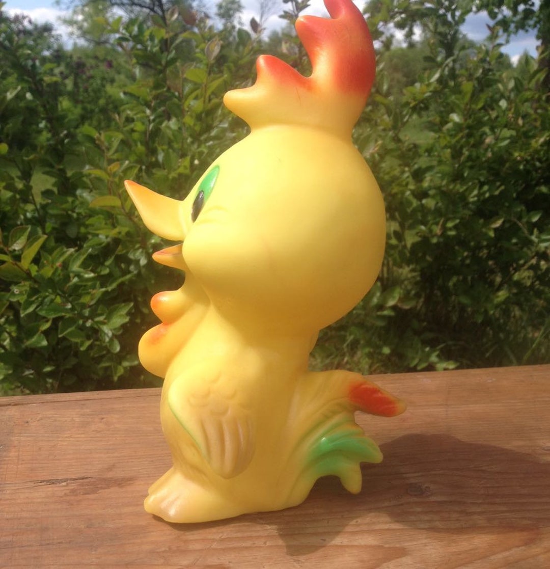Toy Rooster, Rubber Chicken, Rubber Rooster, Soviet Vintage Toy, Made ...