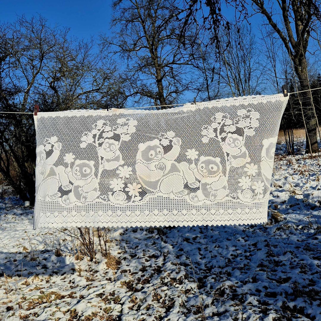 Curtains With Panda ,lace Kitchen Curtains, Vintage White Curtains ...