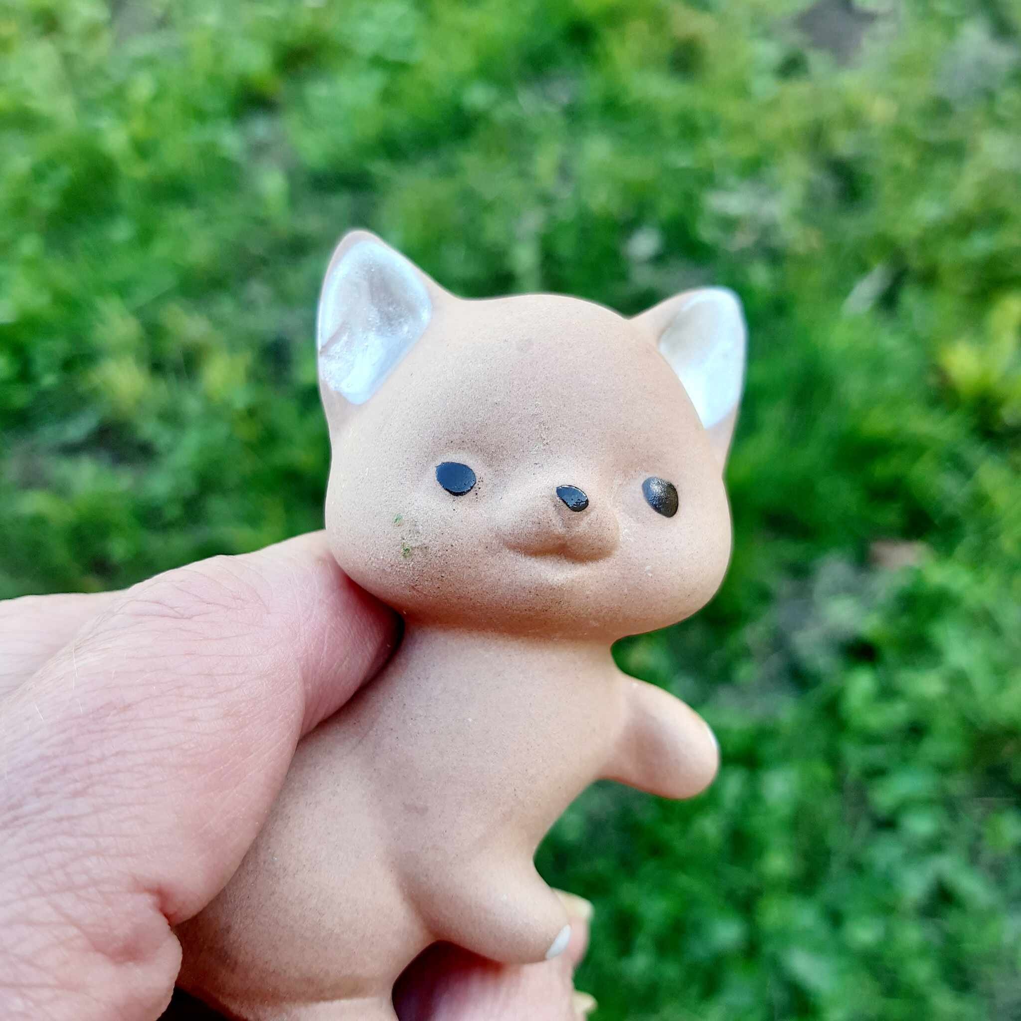 Ceramic Kitten Figurine, Brown Cat Statuette, Home Decor - Etsy