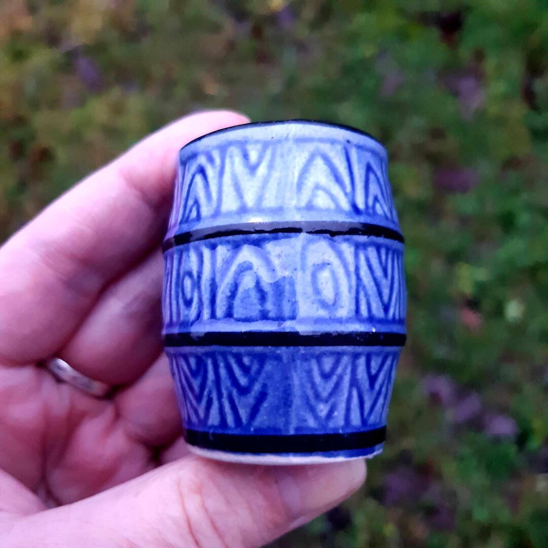 Retro Toothpick Barrel, Glazed Ceramic Barrel, Blue Toothpick Holder - Etsy