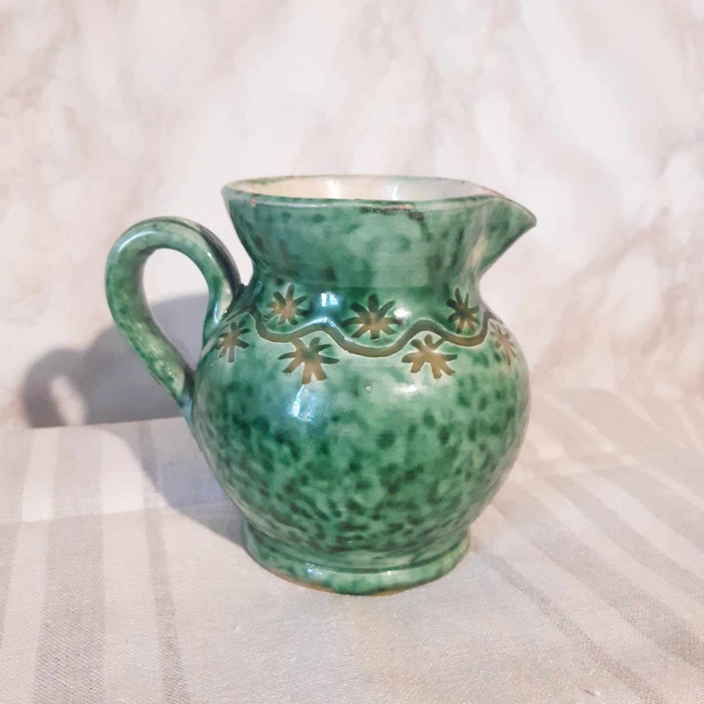 Green Ceramic Jug, Vintage Scandinavian Ceramic Pitcher, Scandinavian ...