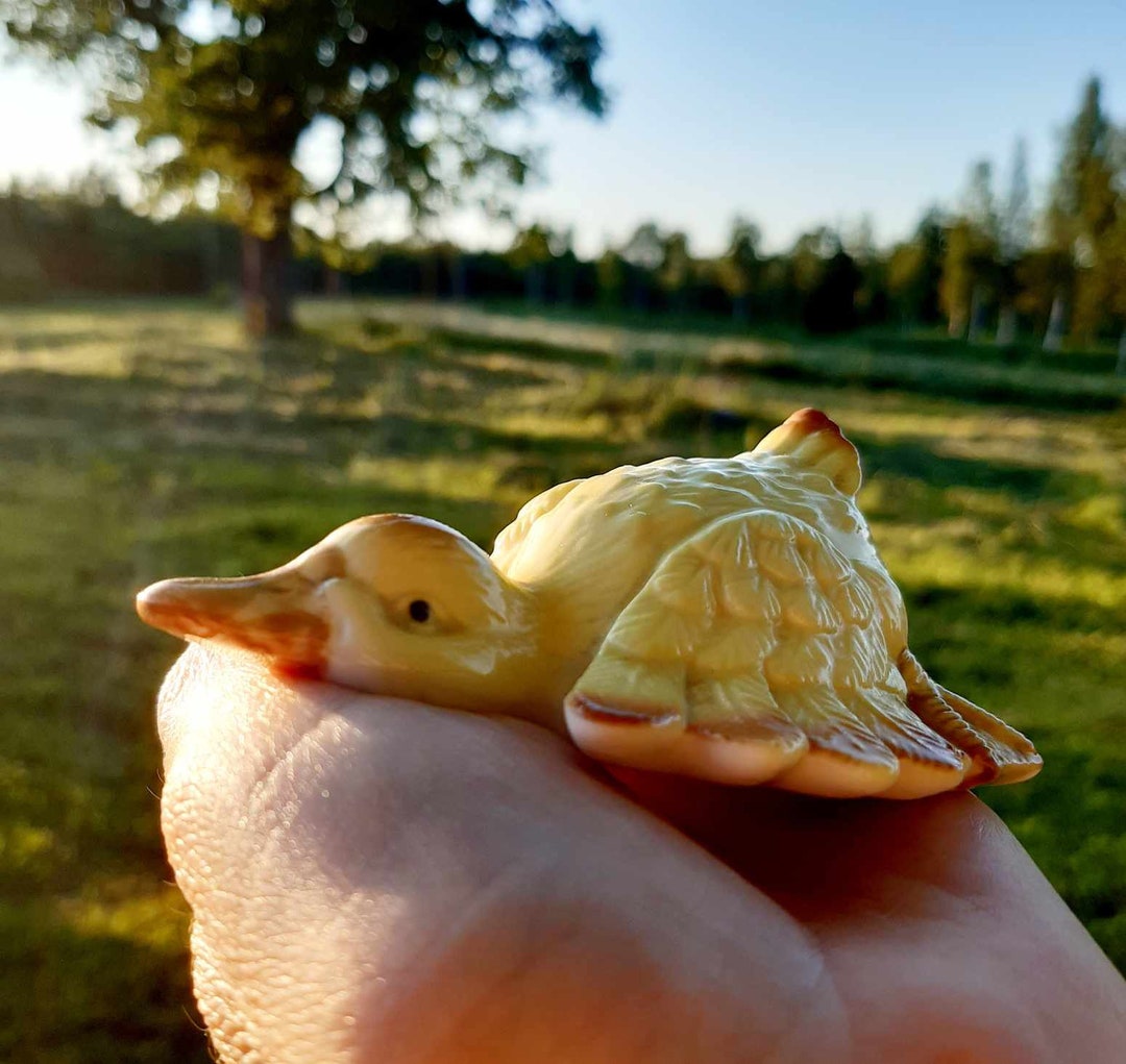 Yellow Porcelain Duck, Vintage Duckling Figurine, Animals Figurine ...