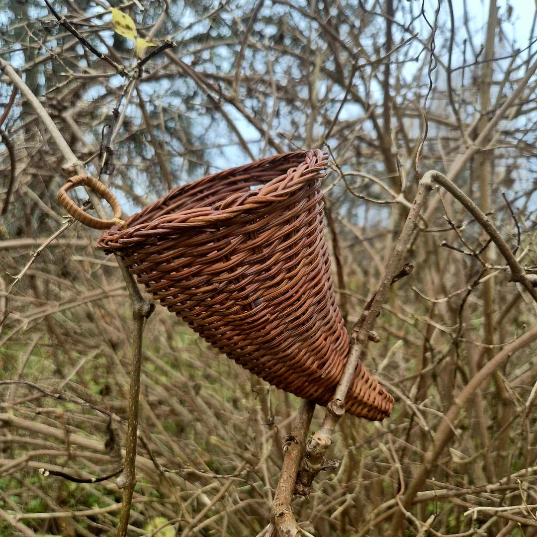 Vintage Wicker Wall Cone Basket – 18 Cm - Etsy