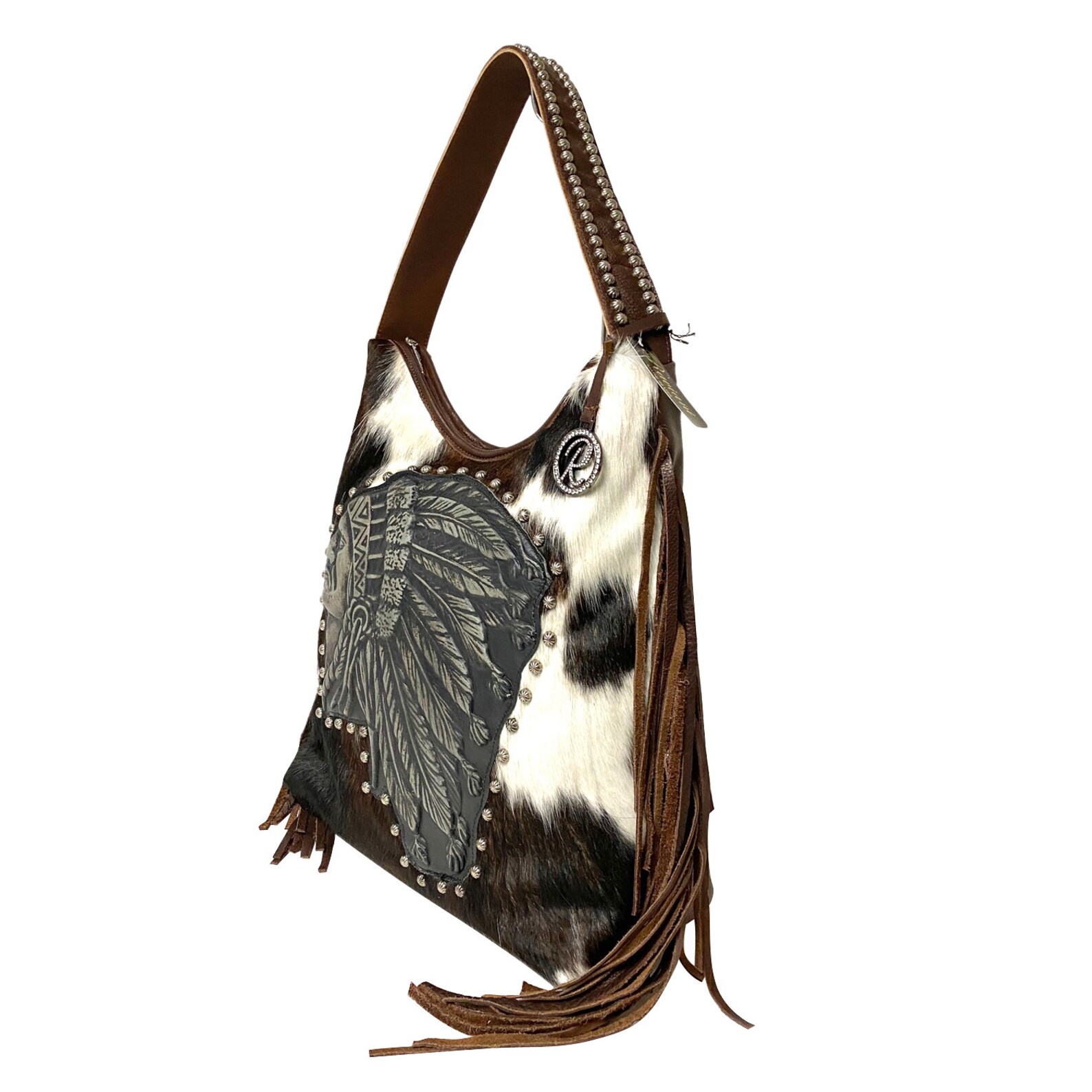 Raviani Western Hobo Indian Chief in Hair on Leather W/ Fringe - Etsy