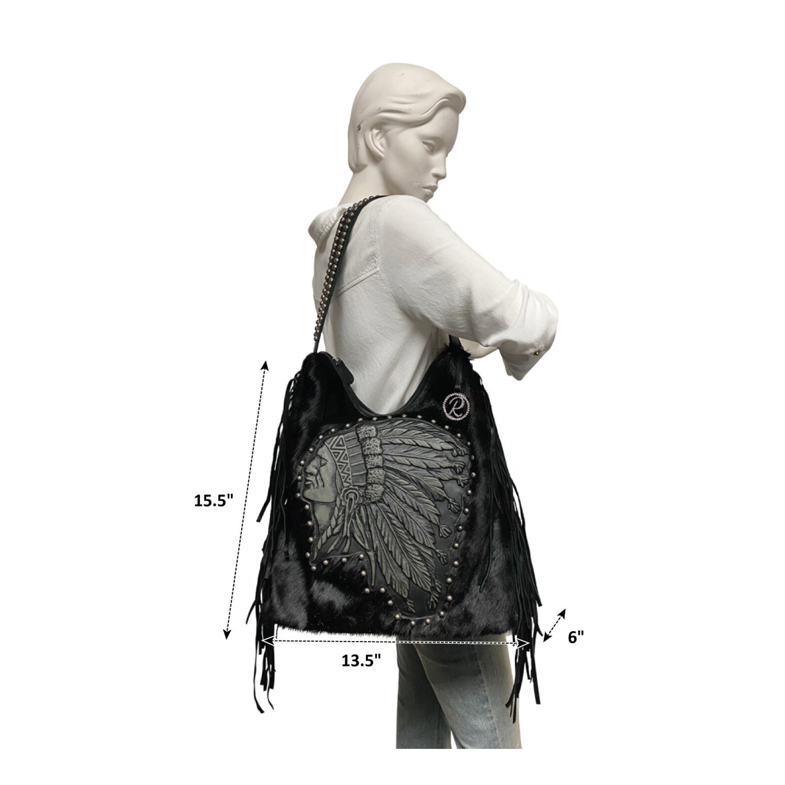 Raviani Western Hobo Indian Chief in Hair on Leather W/ Fringe - Etsy