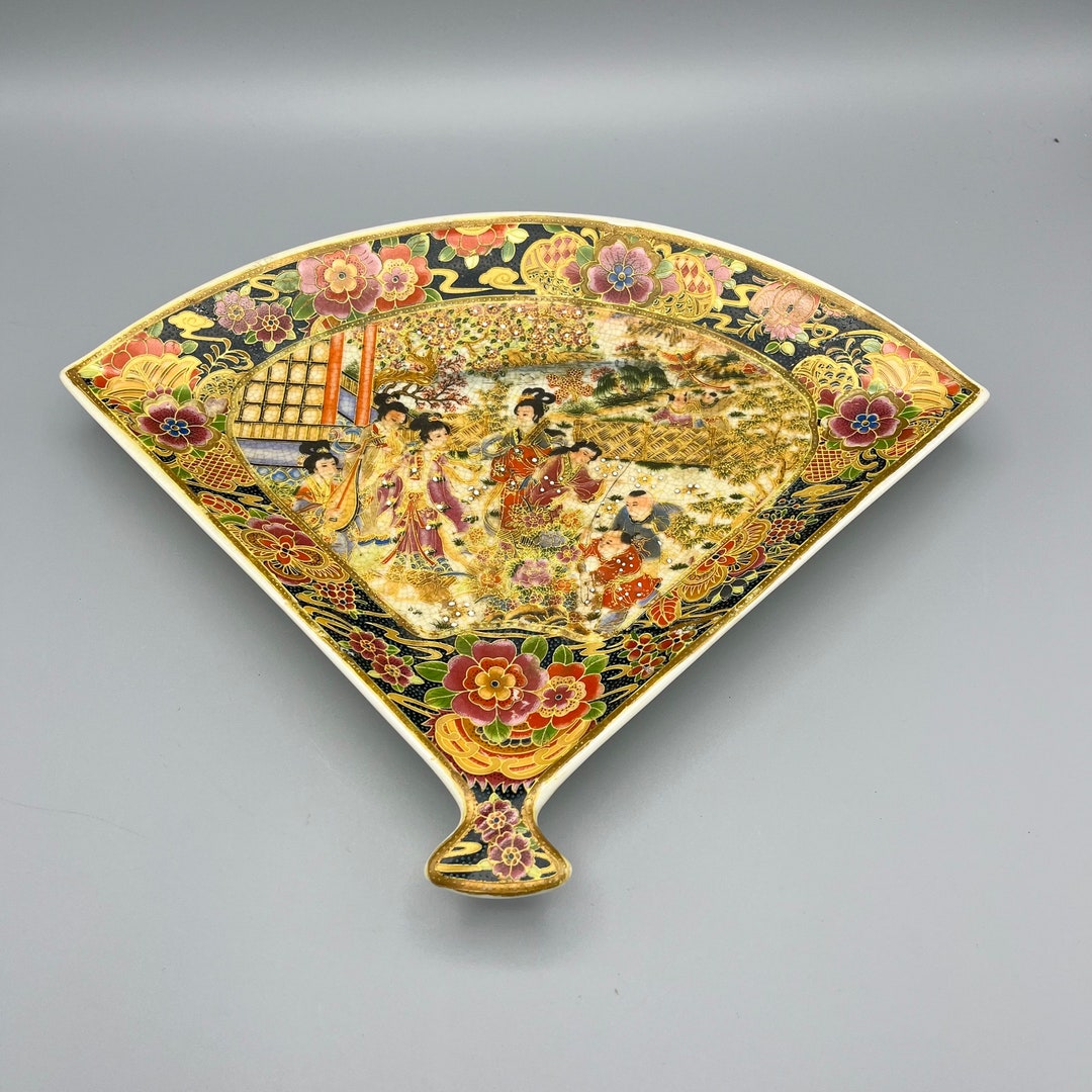 Vintage Royal Satsuma Fan Shaped Plates - Etsy