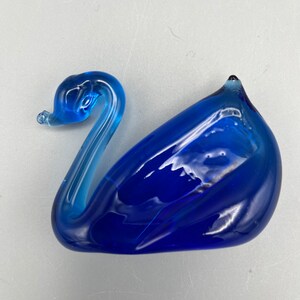 Blue Glass Swan Figurine - Etsy