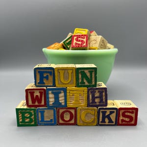 Vintage Wooden Alphabet Blocks Neutral Background - Etsy