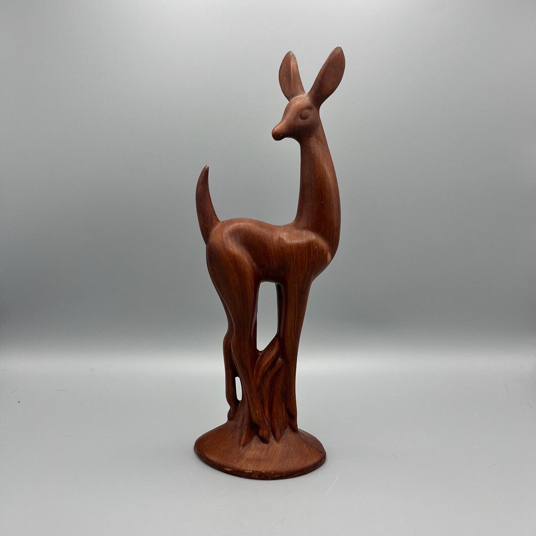Vintage MCM Ceramic Deer Figurine - Etsy