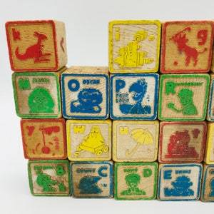 Vintage Wooden Sesame Street Alphabet Blocks - Etsy