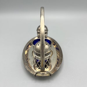 Vintage Cobalt Blue Condiment Set on Metal Tray - Etsy