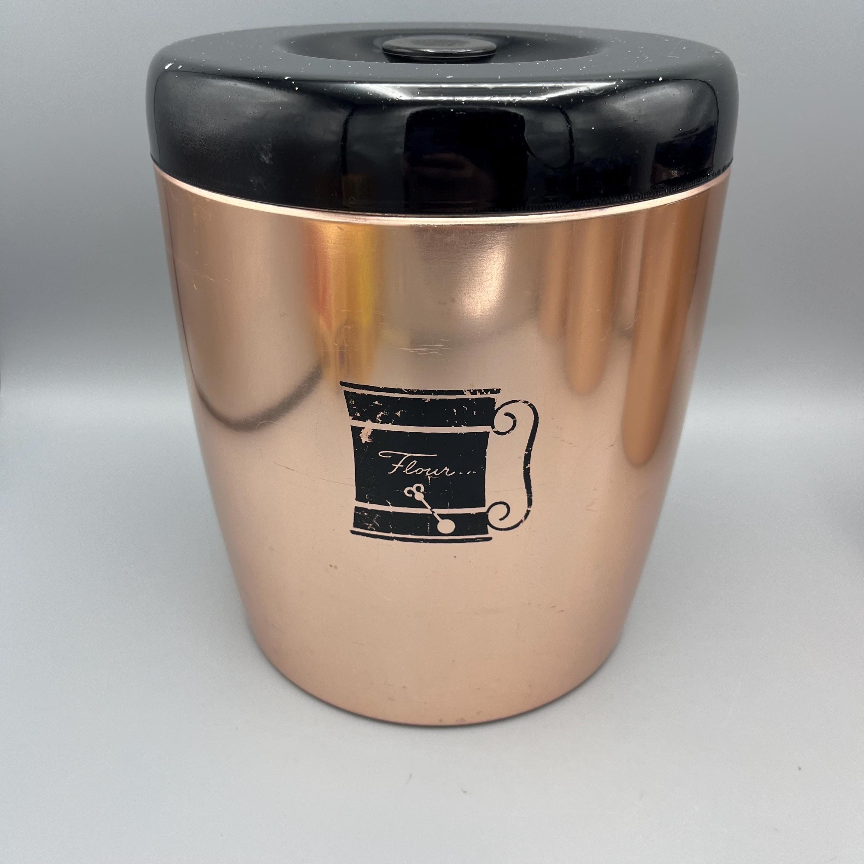 West Bend Four Piece Copper Colored Canister Set, Flour, Sugar, Coffee ...