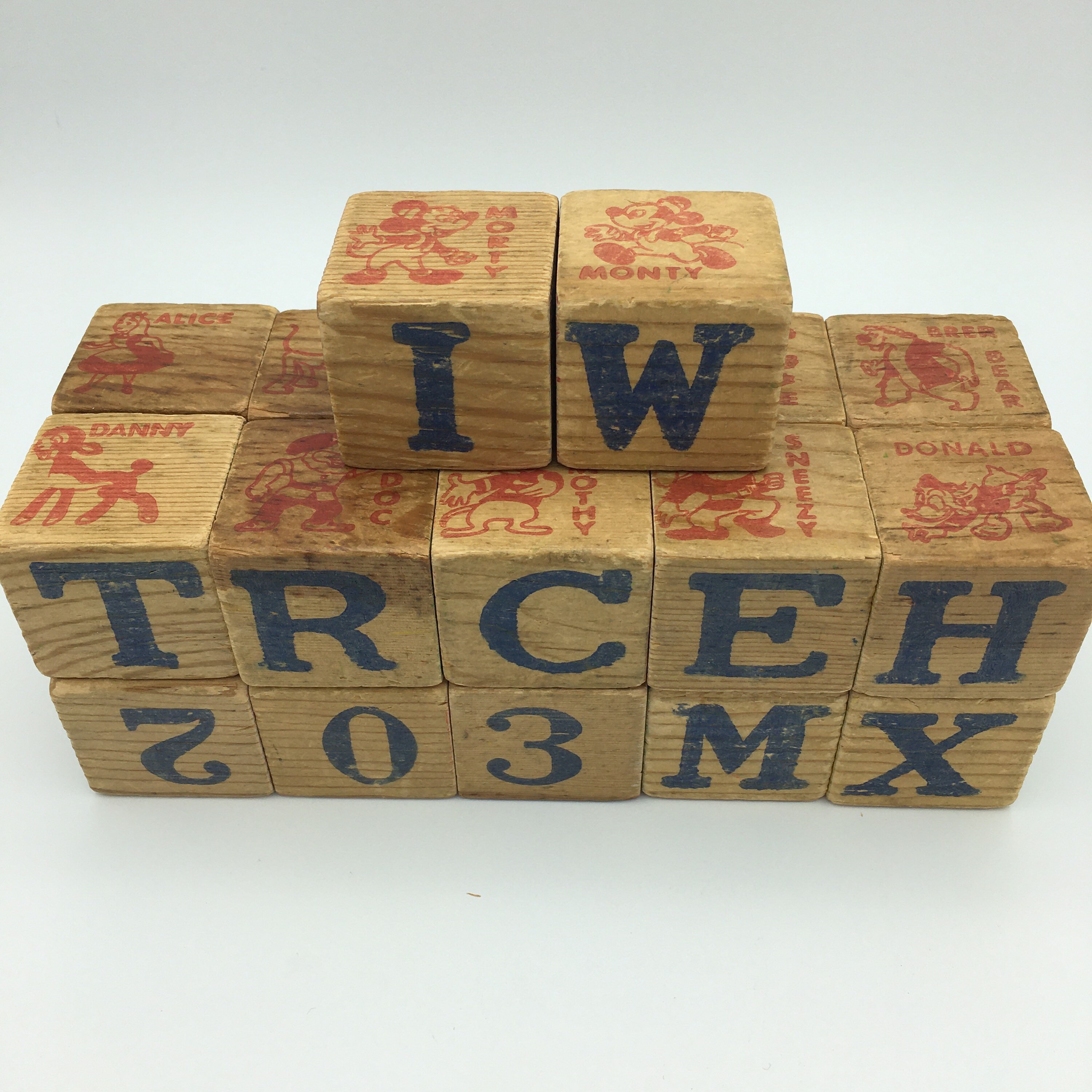 Vintage Wooden Disney Alphabet Blocks - Etsy