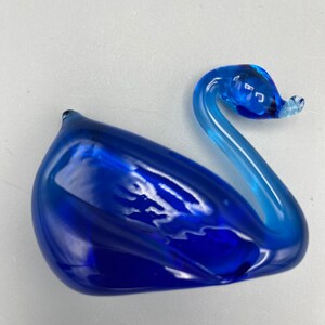 Blue Glass Swan Figurine - Etsy