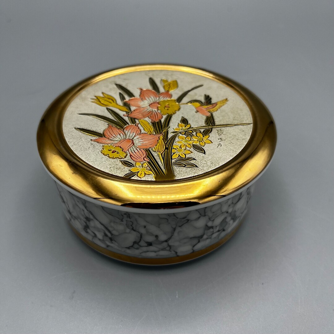 Art of Chokin Powder Jar, Trinket Box - Etsy