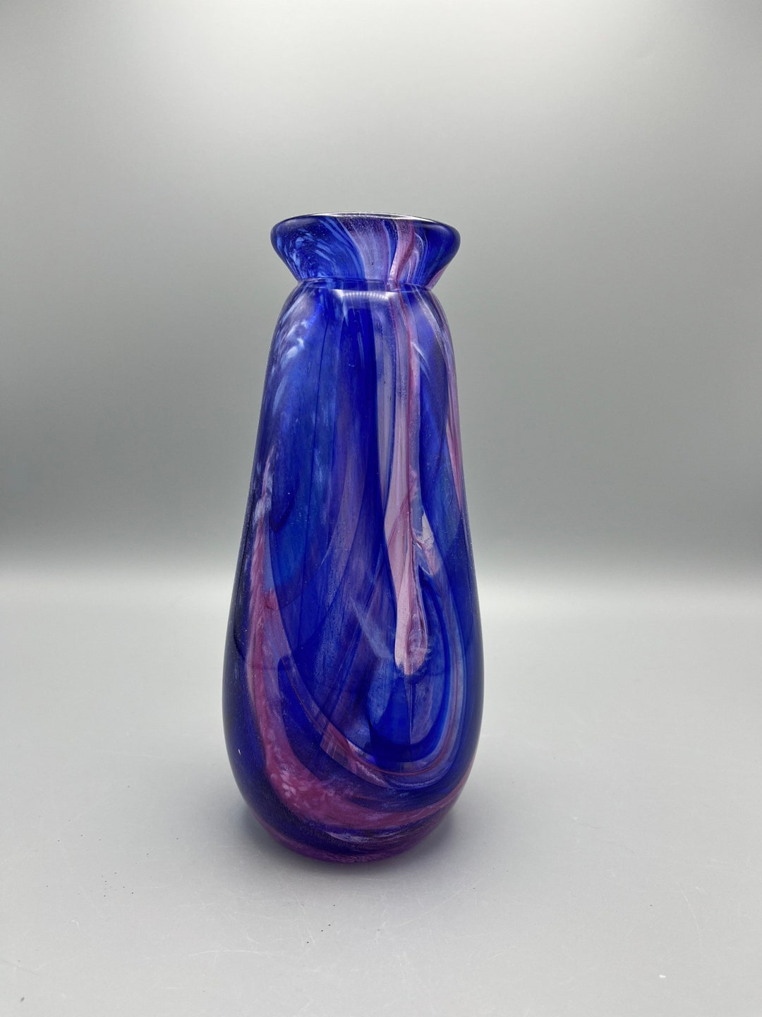 Blue and Purple Art Glass Vase - Etsy
