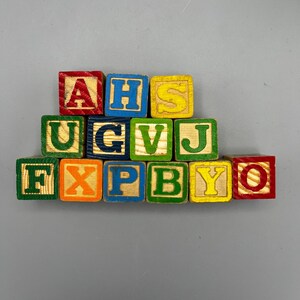 Vintage Wooden Alphabet Blocks Neutral Background - Etsy