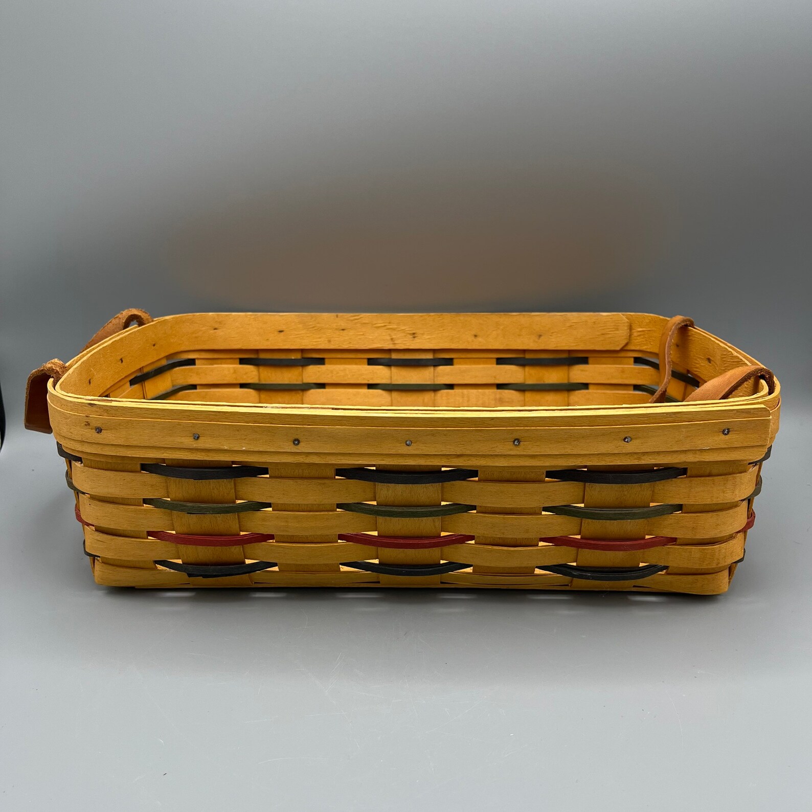 Longaberger Large Rectanglular Basket With Leather Handles - Etsy