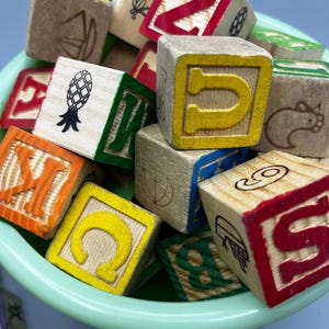 Vintage Wooden Alphabet Blocks Neutral Background - Etsy