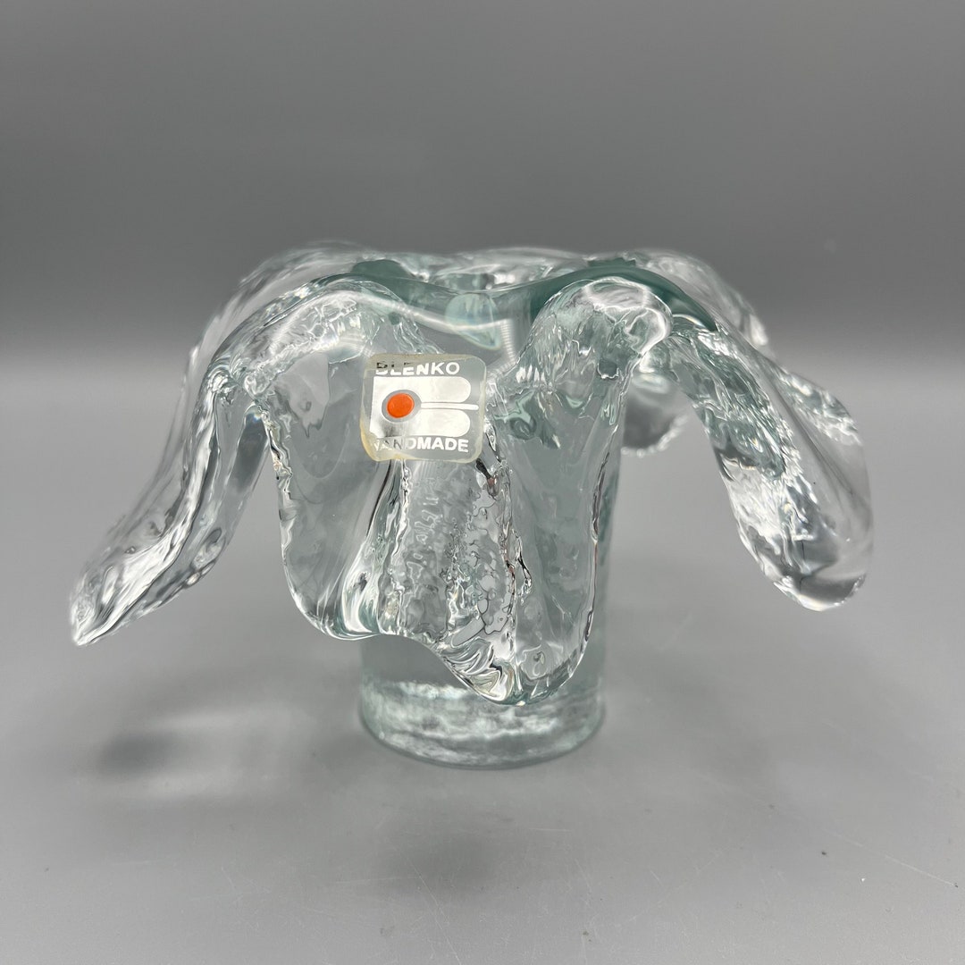 Blenko Clear Glass Free Form Candle Holder - Etsy