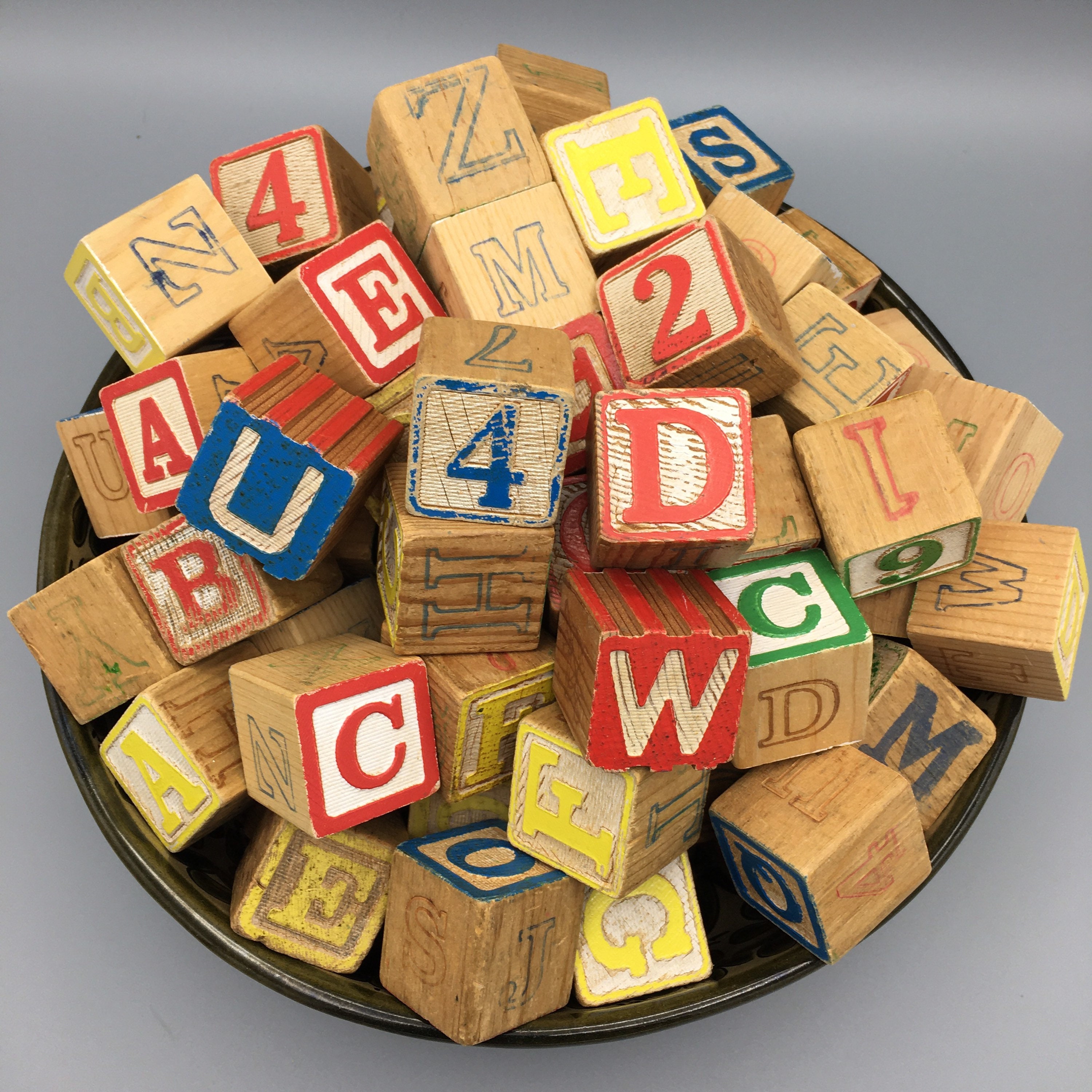 Vintage Wooden Alphabet Blocks - Etsy