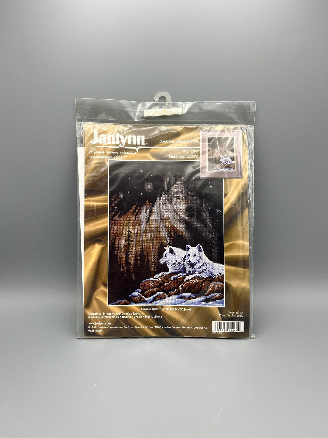 Janlynn Counted Cross Stitch Craft Kit Northern Lights, Wolf Cross ...