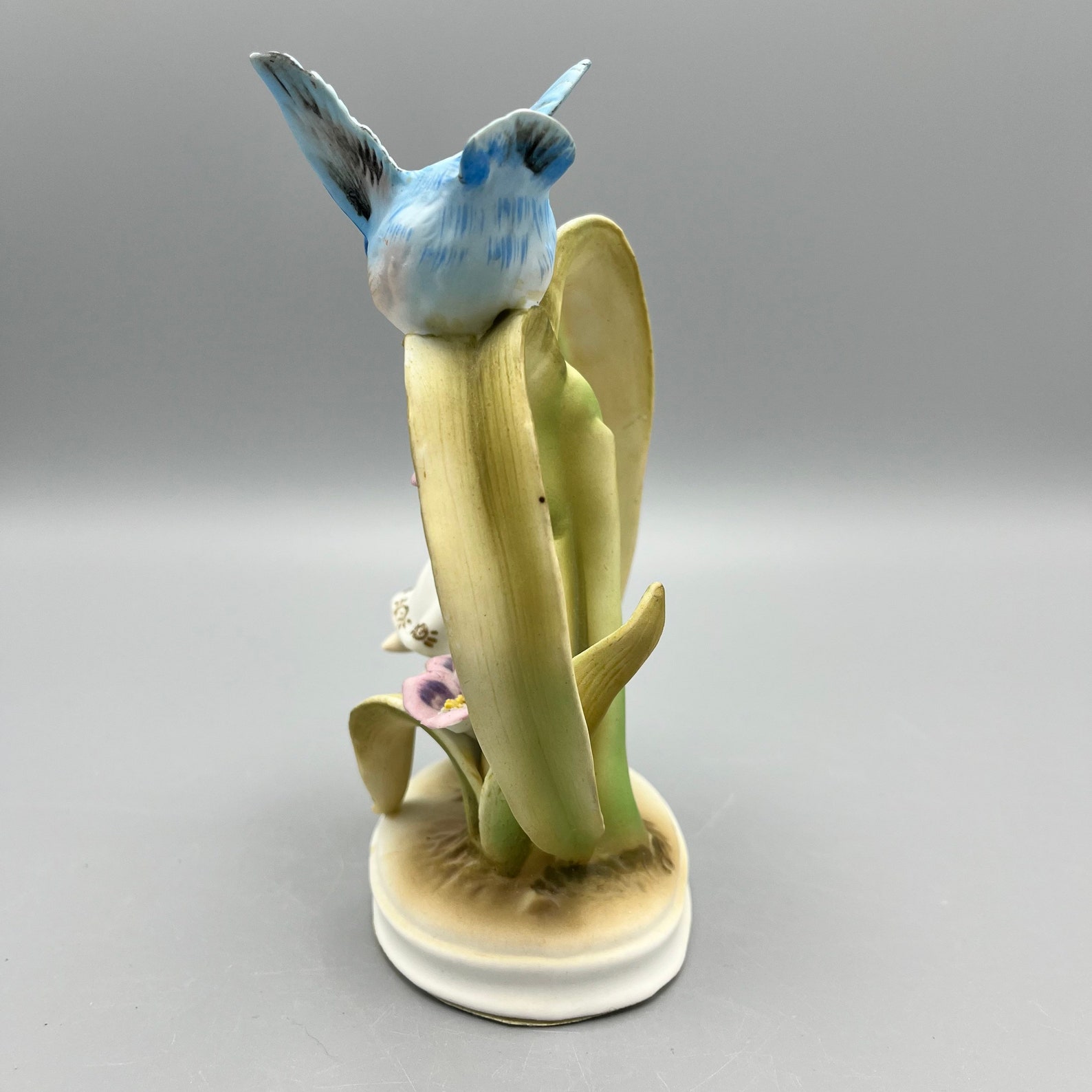 Lefton Blue Bird and Girl Playing Flute Figurine - Etsy