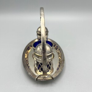 Vintage Cobalt Blue Condiment Set on Metal Tray - Etsy