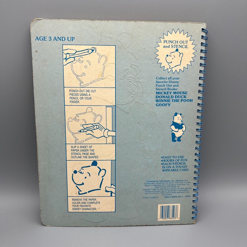 Winnie the Pooh Punch Out and Stencil Book - Etsy