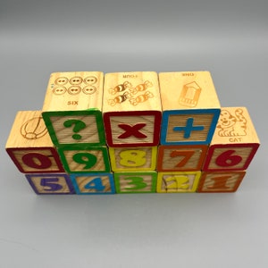 Vintage Wood Number Blocks, Wood Blocks - Etsy